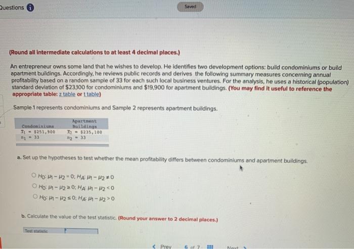 Solved Questions Saved (Round all intermediate calculations | Chegg.com