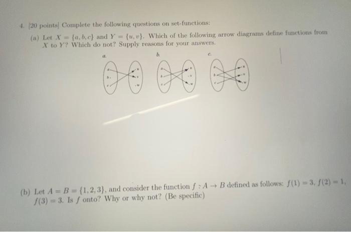 Solved 4 [20 Points] Complete The Following Questions On