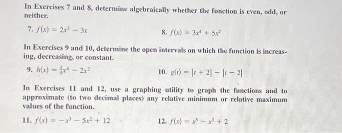 Solved In Exercises 7 and 8 , determine algebraically | Chegg.com