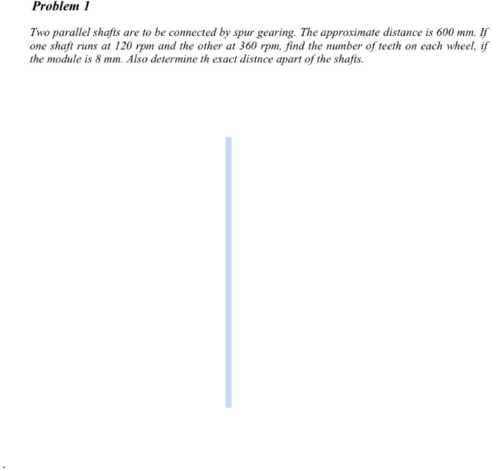 Solved Problem 1 Two parallel shafts are to be connected by | Chegg.com