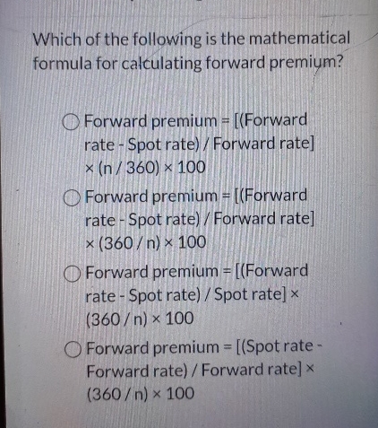 Solved Which of the following is the mathematical formula | Chegg.com