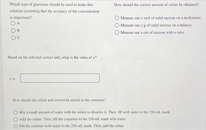A student needs to prepare 250 mL of a 0.250 M | Chegg.com
