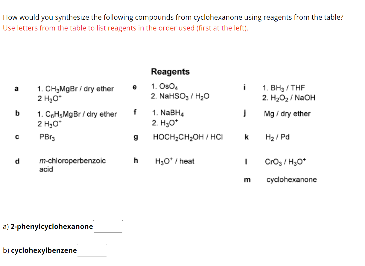Solved How would you synthesize the following compounds from | Chegg.com