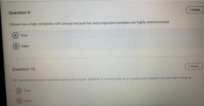 Solved 1 Point Question 9 Etiam tas a high complexity | Chegg.com