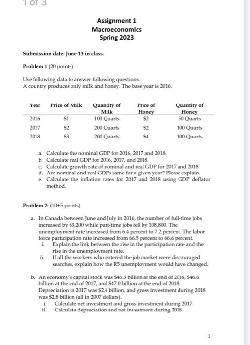 Solved Submission date: June 13 in class. Problem 1 ( 20 | Chegg.com