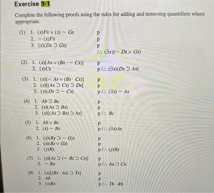 Solved Complete the following proofs using the rules for | Chegg.com