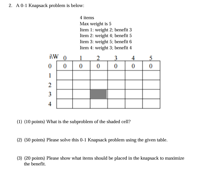 Solved computer science, please answer the questions. A 0-1 | Chegg.com