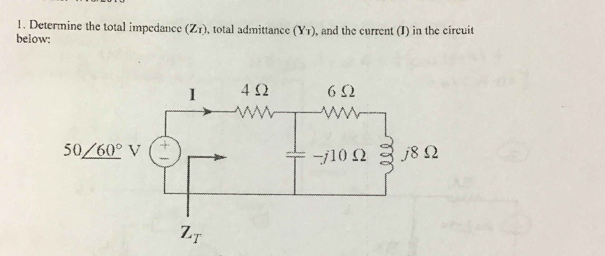 Solved Determine the total impedance ( Zr ), ﻿total | Chegg.com