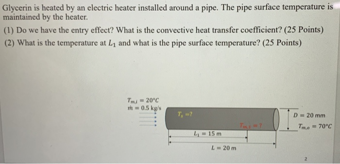 Solved Glycerin is heated by an electric heater installed | Chegg.com