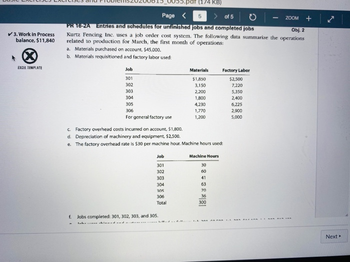 Solved 3. Work in Process balance, $11,840 EXCEL TEMPLATE | Chegg.com