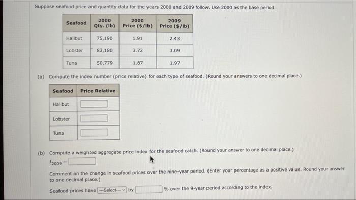 Solved Compute a weighted aggregate price index for the | Chegg.com