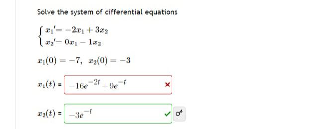 Solved Solve the system of differential | Chegg.com
