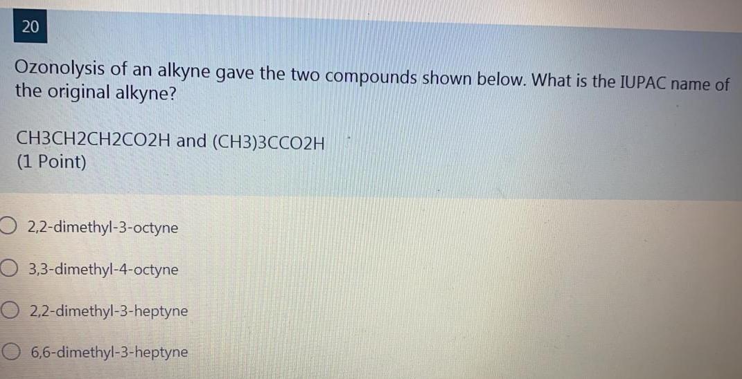 Solved 19 Which alkene below is thermodynamically the most | Chegg.com