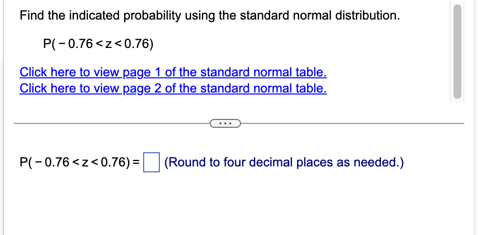 Solved Find the indicated probability using the standard | Chegg.com
