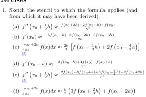 Solved 1. Sketch the stencil to which the formula applies | Chegg.com