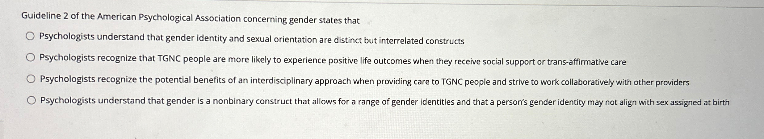 Solved Guideline 2 ﻿of the American Psychological | Chegg.com