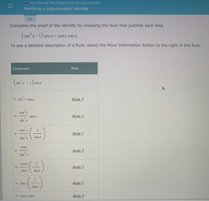 Solved O TRIGONOMETRIC IDENTITIES AND EQUATIONS Verifying a | Chegg.com
