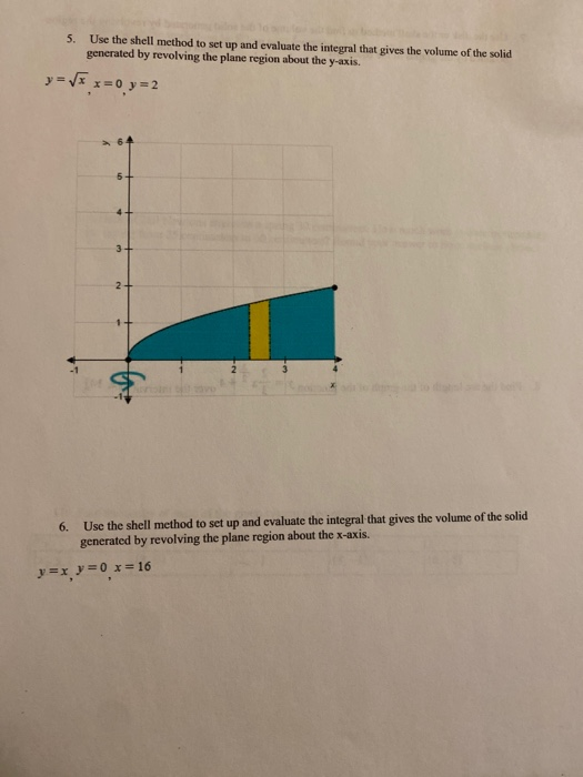 Solved 5. Use the shell method to set up and evaluate the | Chegg.com