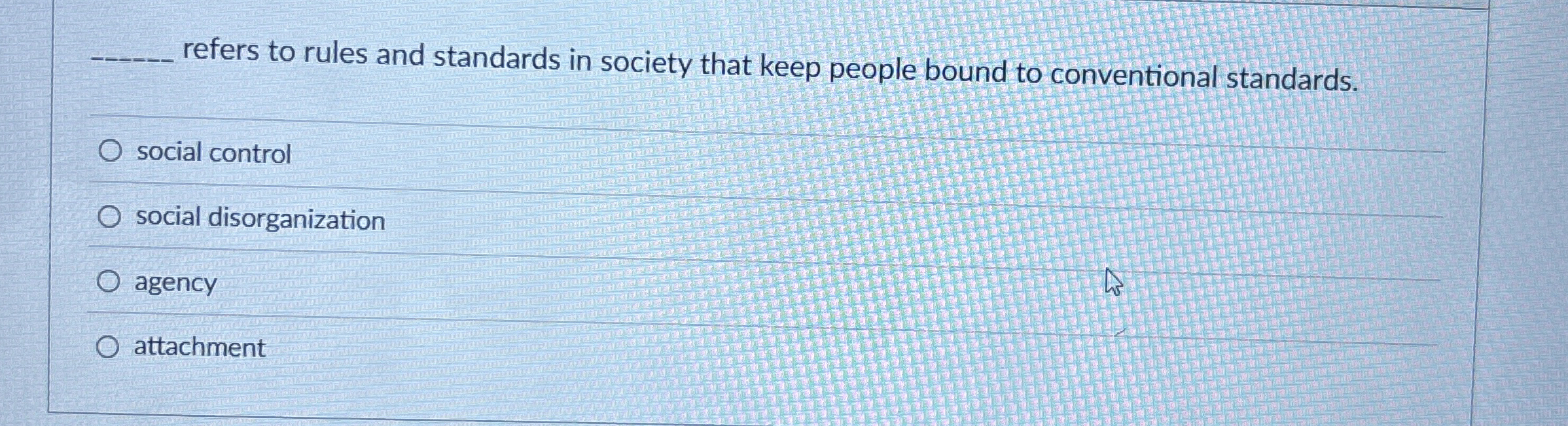 Solved q, ﻿refers to rules and standards in society that | Chegg.com