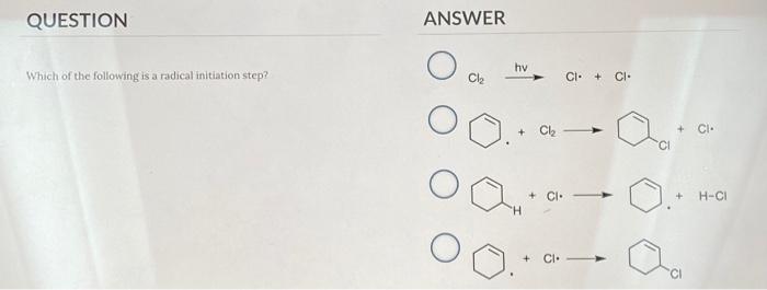 Solved QUESTION ANSWER Which of the following is a radical | Chegg.com