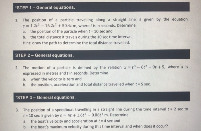 Solved PART 1 - General Equations. This question relates to | Chegg.com