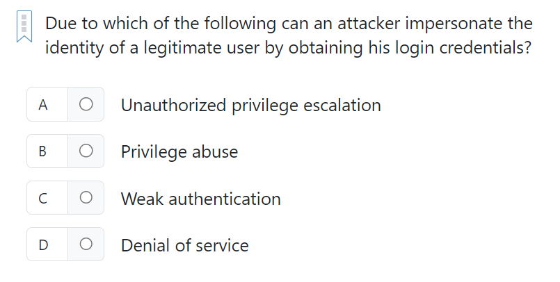Solved Due to which of the following can an attacker | Chegg.com