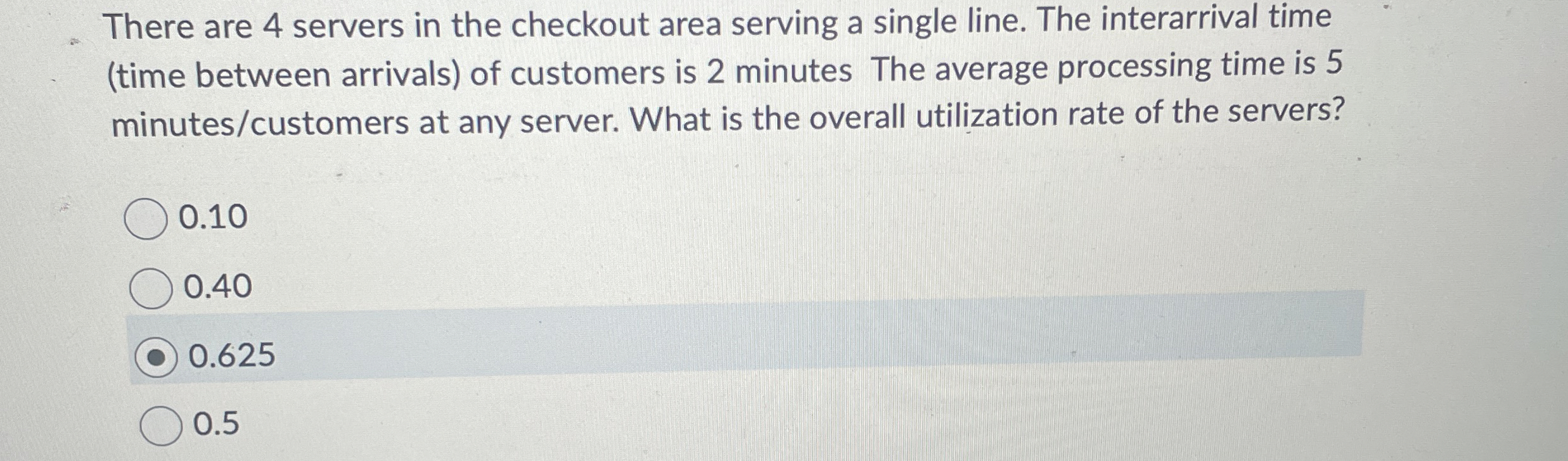 Solved There are 4 ﻿servers in the checkout area serving a | Chegg.com