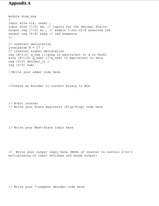 Solved Task 2: Time-Multiplexing Seven-Segment LED Display | Chegg.com