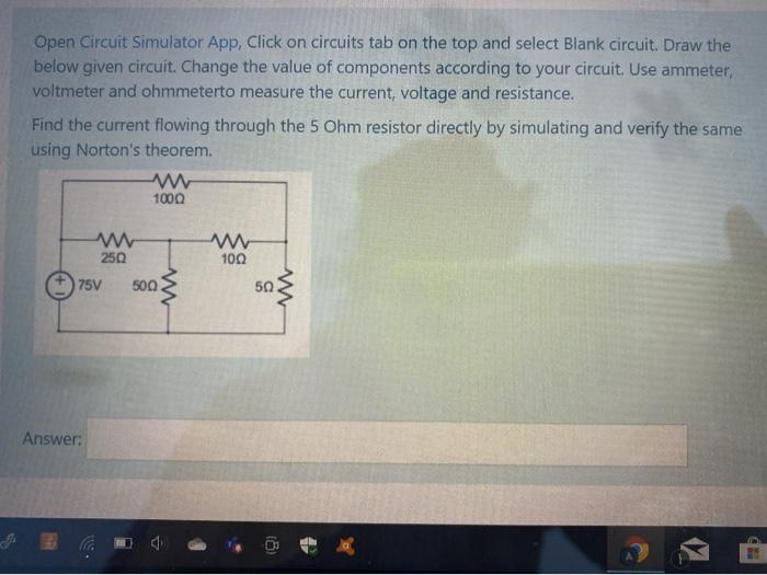 Solved Open Circuit Simulator App. Click on circuits tab on | Chegg.com
