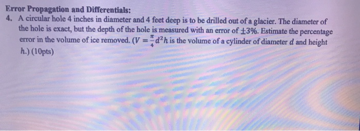 Solved Error Propagation and Differentials: 4. A circular | Chegg.com