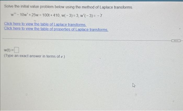 Solve the initial value problem below using the | Chegg.com