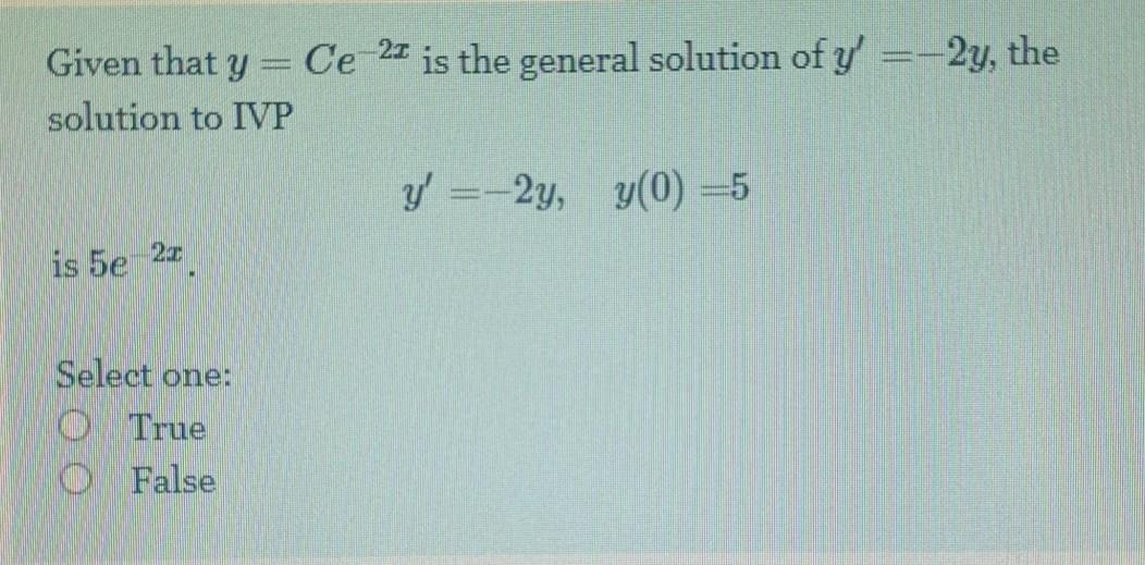 Solved -21 Given that y= Ce solution to IVP is the general | Chegg.com