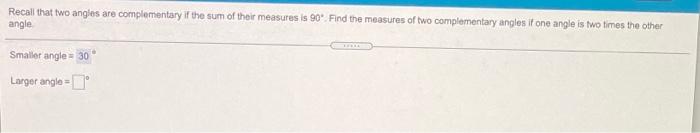 Solved Recall that two angles are complementary if the sum | Chegg.com