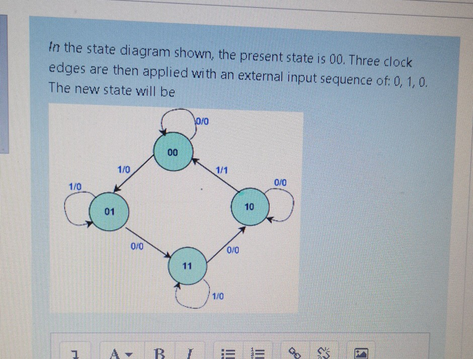 Solved In the state diagram shown, the present state is 00. | Chegg.com