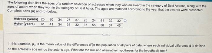 Solved The following data lists the ages of a random | Chegg.com