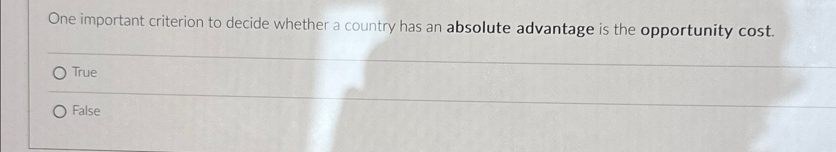 Solved One important criterion to decide whether a country | Chegg.com