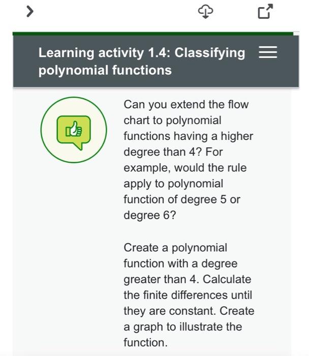 Solved Learning activity 1.4: Classifying ≡ polynomial | Chegg.com
