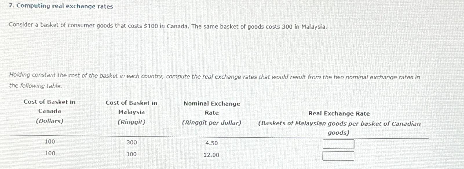 Solved Computing real exchange ratesConsider a basket of | Chegg.com