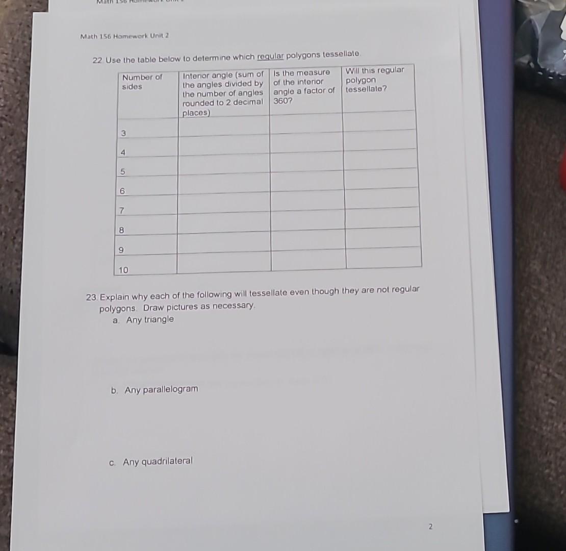Solved 22 Use the table below to determine which reqular | Chegg.com