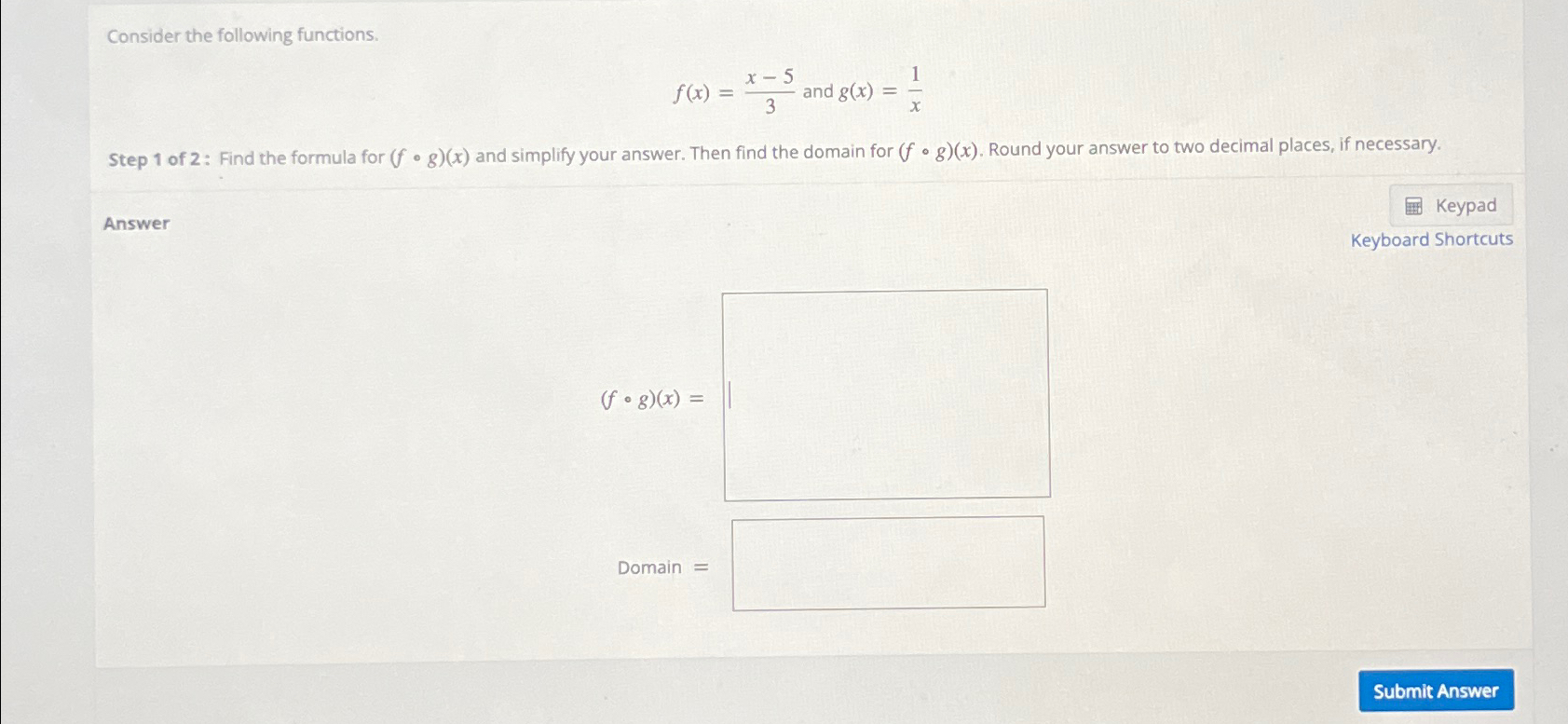 Solved Consider The Following Functions F X X 53 ﻿and