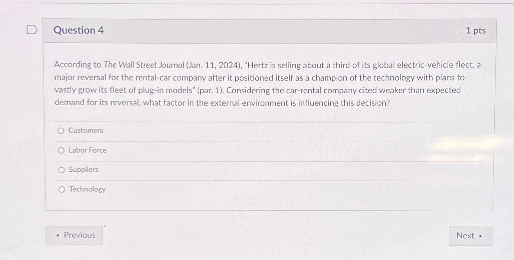 Solved Question 41 ﻿ptsAccording to The Wall Street Journal | Chegg.com