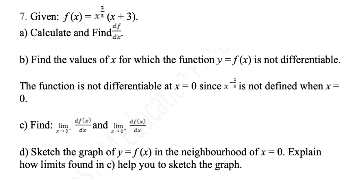 Solved Given: f(x)=x23(x+3).a) ﻿Calculate and Find dfdx.b) | Chegg.com