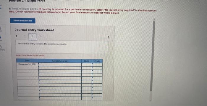 Problem 2-4 (Algo) Accounting cycle; adjusting | Chegg.com