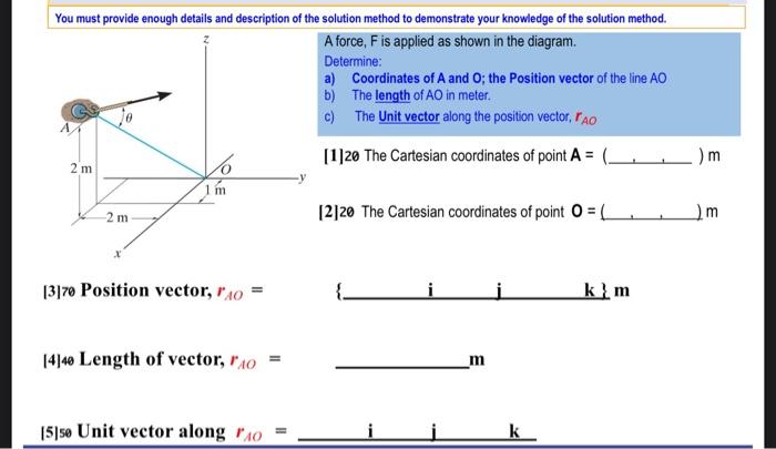 Solved A force, F is applied as shown in the diagram. | Chegg.com