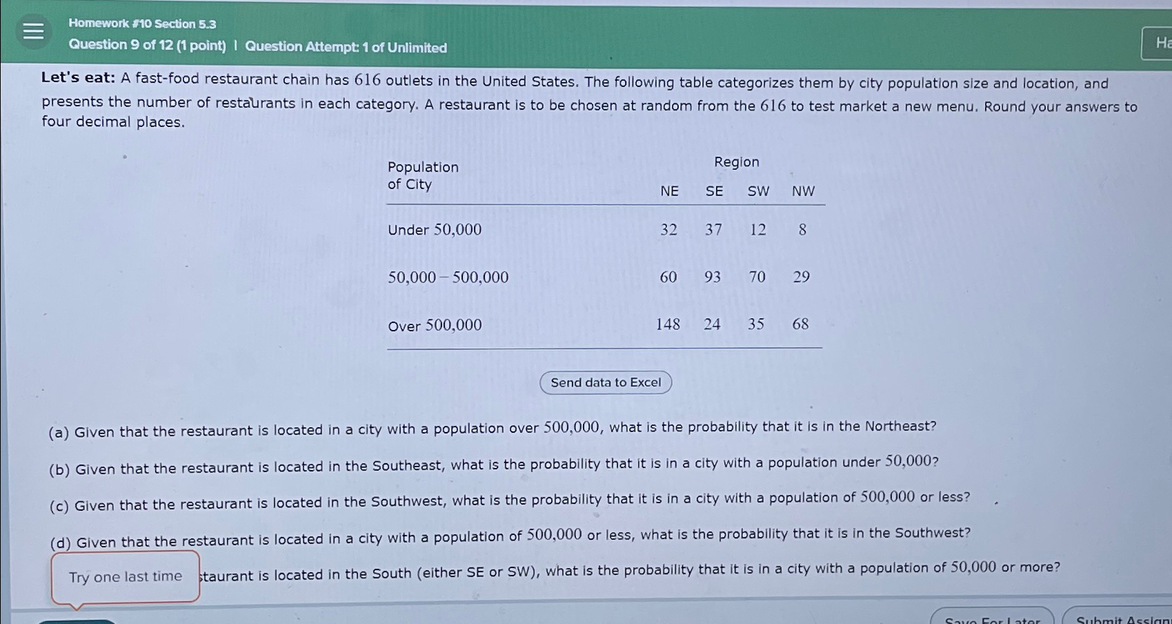 Solved Homework 10 ﻿Section 5.3Question 9 ﻿of 12 (1 ﻿point) | Chegg.com