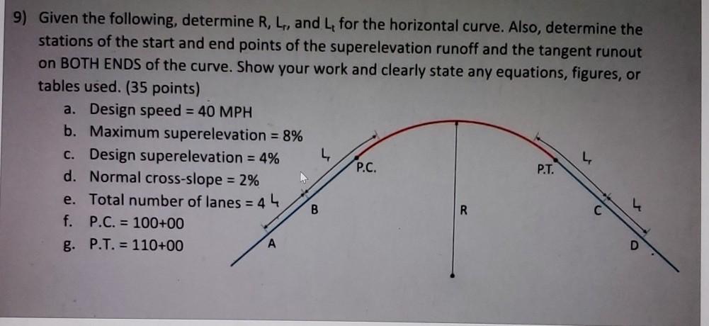 Solved 9) Given the following, determine R, L, and L, for | Chegg.com