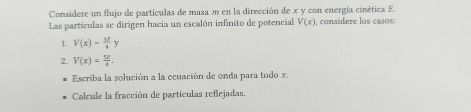 Solved Consider a flow of particles of mass m in the | Chegg.com