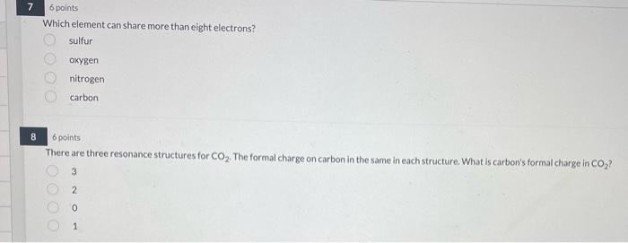 Solved Which element can share more than eight electrons? | Chegg.com
