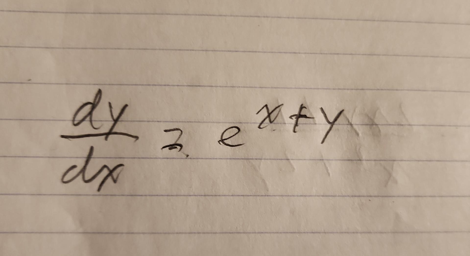 Solved dxdy=ex+y | Chegg.com