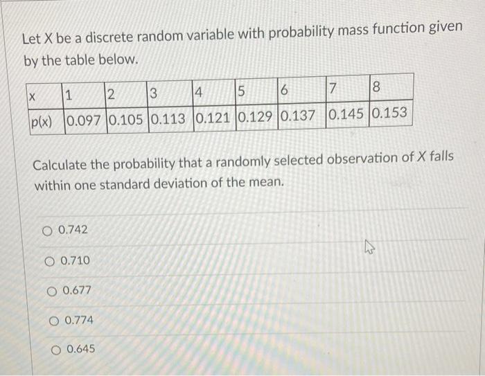 Solved Let X be a discrete random variable with probability | Chegg.com